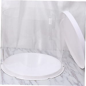 Mobestech 2pcs Box Paperboard and Material Cake Packaging Boxes Round Design for Home Shop and Events