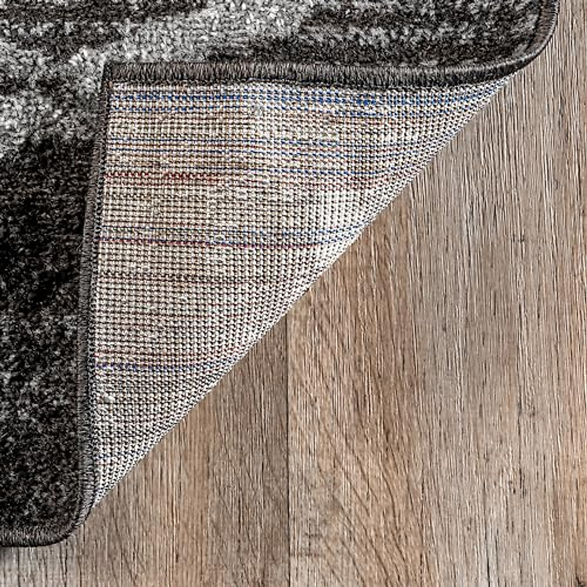 nuLOOM 3x5 Thigpen Contemporary Area Rug, Charcoal, Abstract Lines, Non-Slip Backing, Stain Resistant, For Bedroom, Dining Room, Living Room, Hallway, Office, Kitchen, Entryway