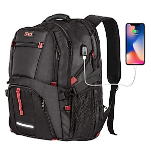 Five Star Travel Laptop Backpack, TSA Friendly Approved 17 Inch Large Business Travel Computer Backpack with USB charging cable & Headphone Hole, RFID protection