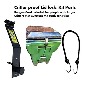 Best Critter Proof Trash can lid Lock, True Auto-Release During Collection Process, Protect Against Animals Like Raccoons, Opossum or Wind, Easy to Install, Always Holds lids Locked.