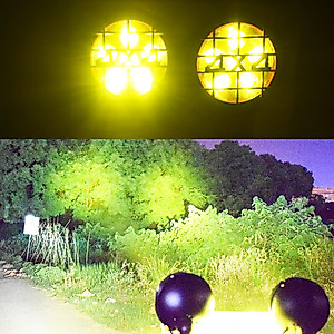 JALN7 LED Spotlight Off Road Amber 4X4 Fog Driving Light 6.3" Spot Yellow Bar Auxiliary work Lamp Round for UTV SUV Boat Jeep Car Truck, 2 years Warranty 2PCS