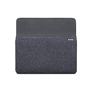 Lenovo Yoga Laptop Sleeve for 15-Inch Computer, Leather and Wool Felt, Magnetic Closure, Accessory Pocket, GX40X02934, Black