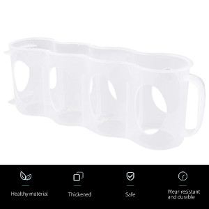 OSALADI 2pcs Refrigerator Organizer Bins 4 Section Pop Soda Can Dispenser Beverage Holder for Kitchen Fridge Freezer Countertops Cabinets