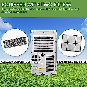 Whynter ARC-148MHP 14,000 BTU Portable Air Conditioner and 11,000 BTU Portable Air Heater with Dehumidifier and Fan for 500 Square Foot Rooms, White