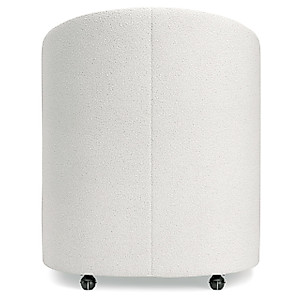 Signature Design by Ashley Korestone Contemporary Upholstered Home Office Desk Chair with Casters, White