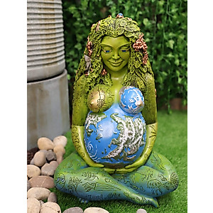 Ebros Gift Millennial Gaia Green Earth Mother Nature Goddess Te Fiti Statue by Oberon Zell in Vivid Colors Home and Garden Decorative Figurine (Extra Large 23" Tall)