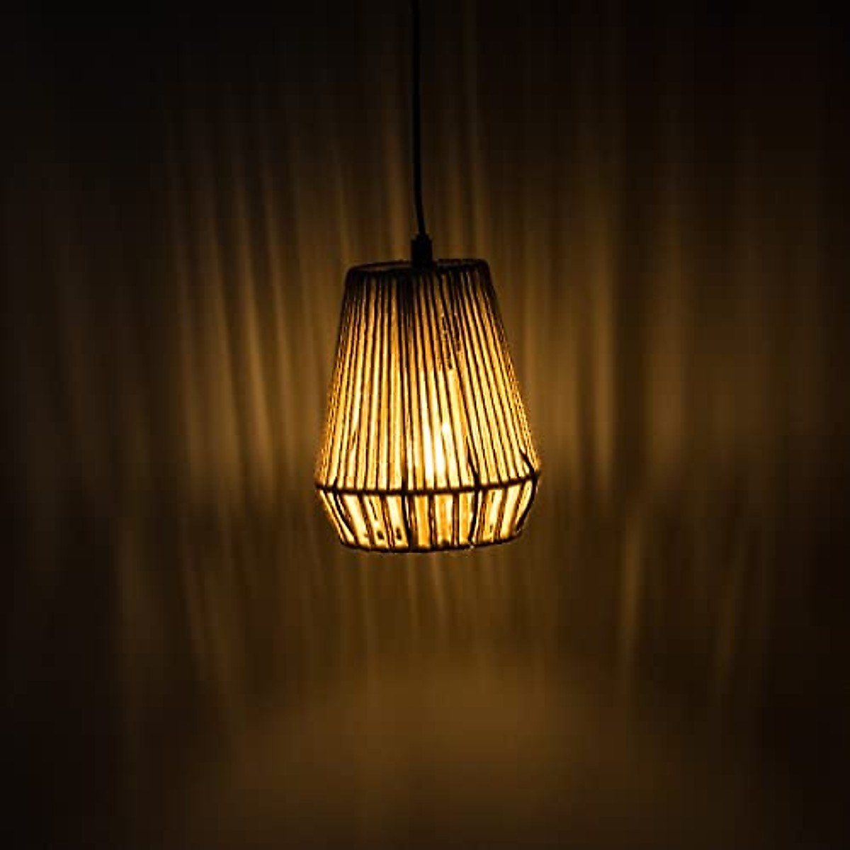 Unique Small Natural Boho LampShade For Ceiling Light Fixture Hanging Decorations Rustic shadelamp For Dinging Room, Farmhouse,Beige Color