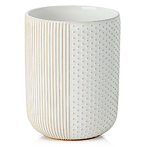 Seyatoo Kitchen Utensil Holder for Countertop, Ceramic Utensil Holder with Cork Mat, Utensil Crocks, Kitchen Tool Holder, Cooking Utensil Holder Organizer for Spatula, White