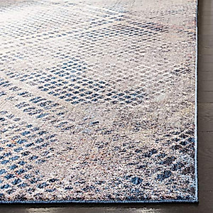 SAFAVIEH Monray Collection Area Rug - 8' x 10', Blue & Multi, Modern Abstract Distressed Design, Non-Shedding & Easy Care, Ideal for High Traffic Areas in Living Room, Bedroom (MNY656E)