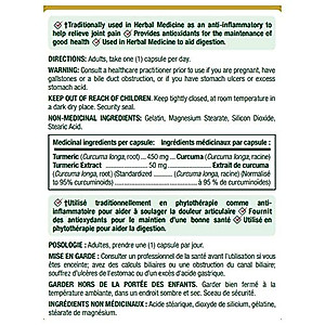 Nature's Bounty Turmeric Curcumin Pills and Herbal Health Supplement, Helps Relieve Joint Pain, Source of Antioxidants, 450mg, 120 Capsules