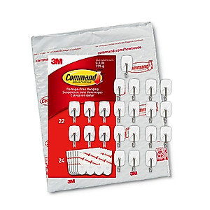 Command Small Wire Hooks, White, 22 Hooks/Pack (17067-22NA)