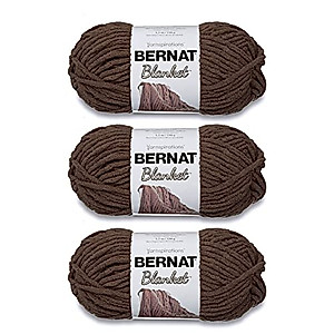 Bernat Blanket Taupe Yarn - 3 Pack of 150g/5.3oz - Polyester - 6 Super Bulky - 108 Yards - Knitting/Crochet