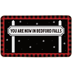 It's A Wonderful Life Gift, You are Now in Bedford Falls Sign, It's A Wonderful Life Movie Merchandise Decorations, Funny Christmas Door Welcome Mat