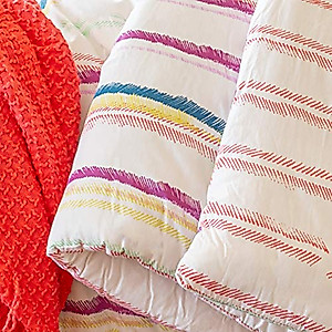 Refinery29 | Paulina Bedding Collection Modern Reversible Luxury Ultra Soft Comforter, All Season Premium 4 Piece Set, Design for Home Hotel Décor, (Full/Queen, White)