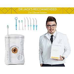 Denfinity Electric Toothbrush with Water Flosser Combo White Multifunction Sonic Irrigator