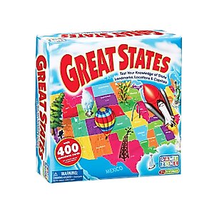 Game Zone Great States - Fun and Educational Geography Game for Ages 7+ - An Engaging Way to Learn about the 50 States with Friends and Family