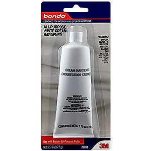 Bondo All-Purpose Interior Exterior White Cream Hardener, 2.75 oz,Package may vary