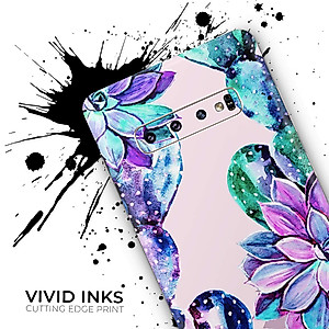 DesignSkinz Watercolor Cactus Succulent Bloom V15 Protective Vinyl Decal Wrap Skin Cover Compatible with The Samsung Galaxy S20 (Screen Trim & Back Glass Skin)