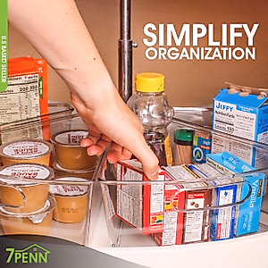 7Penn Lazy Susan Snack Organizer Bins 4pk - 11in Clear Lazy Susan Organizer for 28-29in Diam Rotating Cabinet and Pantry