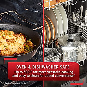 T-fal Ingenio Nonstick 2 Piece Fry Pan Set 3 Piece Induction Stackable, Removable Handle Cookware, Pots and Pans, Oven, Broil, Dishwasher Safe Black