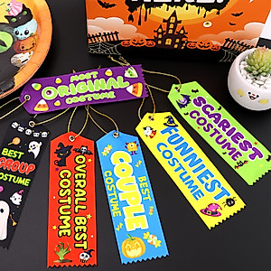 57 Pcs Halloween Party Costume Contest Ballot Set Voting Ballots Trophy Ribbons Halloween Costume Contest Awards Halloween Party Favors for Kids Adults