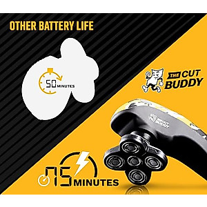 Head Shaver for Bald Men, Water-Resistant, Replaceable Head, Rechargeable, Electric, Cordless, Ergonomic, Bald Buddy