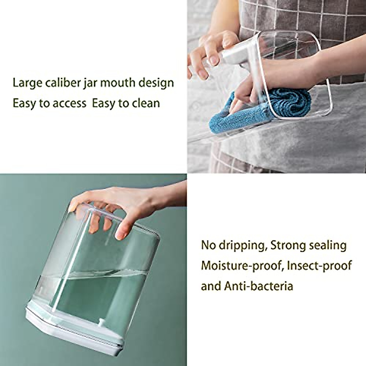 Airtight Food Storage Containers with Lids Set - 2 PC Set 2 QT&0.9QT - BPA Free - Push to Open Design 100% Leakproof Plastic Storage Containers for Coffee, Pasta, Cereal, Flour, Sugar, etc.