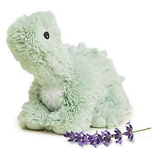 warmies Microwavable & Weighted Stuffed Animals, Green Long Neck Dinosaur - Heated Stuffed Animal Plushie for Warmth & Comfort - Soft Plush Toys for Adults & Children (Boys, Girls, Babies & Toddlers)