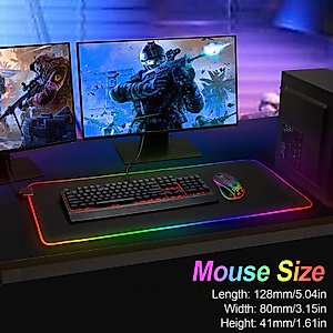 VEGCOO Wireless Gaming Mouse, C30 Silent Click Wireless Rechargeable Gaming Mouse with Double-Click Key and Colorful LED Lights, 3 Level Adjustable DPI, 400mah Lithium Battery for Gaming and Working