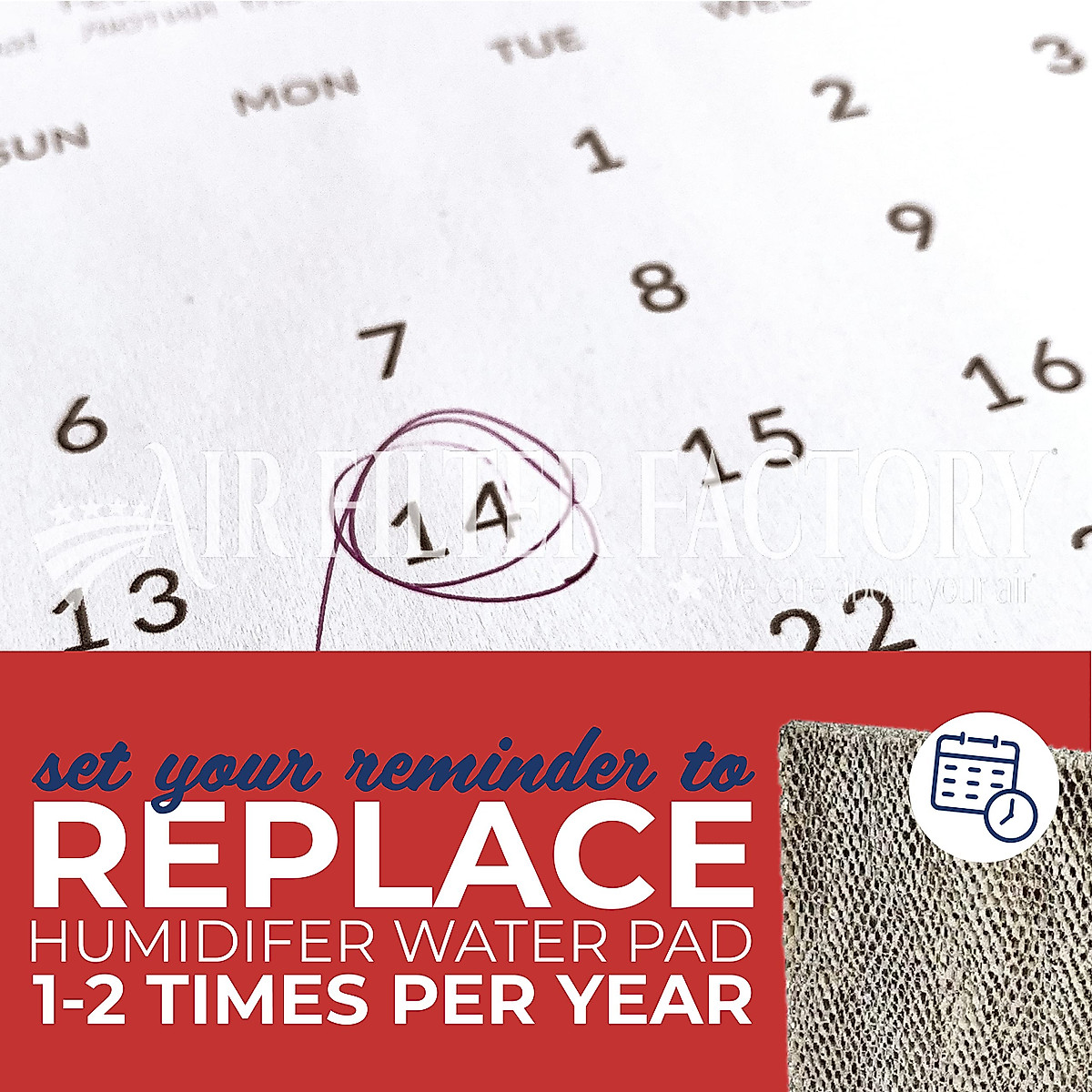 Air Filter Factory Replacement for HC26E1004, HC26A1008 Honeywell Humidifier Water Pad Filter 2-Pack