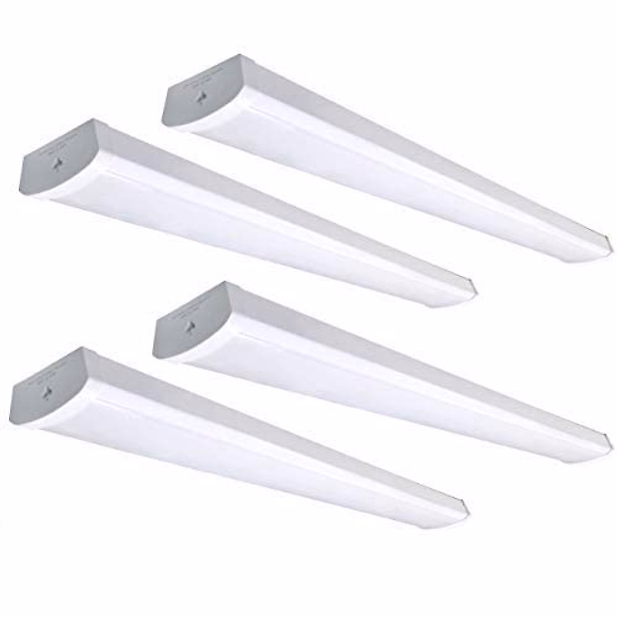 (Pack of 4) LED Shop Light 4FT, 40W 4800LM 6000K Super Bright White, Linkable LED Light Bar for Room, Garage, Corded Electric with Built-in ON/Off Switch, Frosted Cover