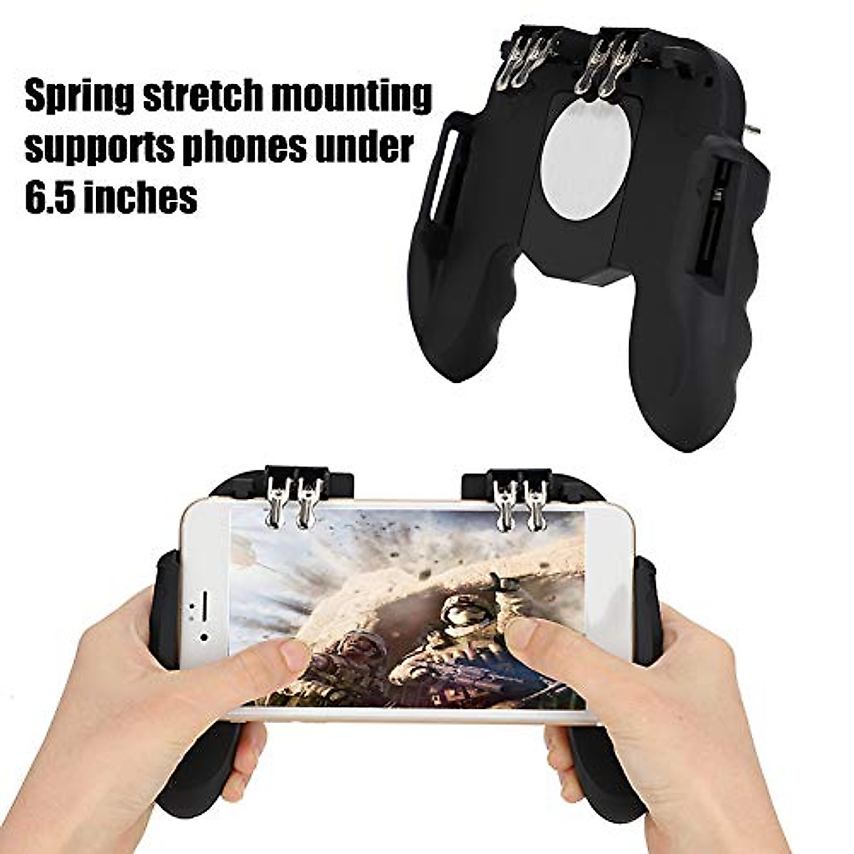 DAUERHAFT Heat Dissipation Gamepad, Push Trigger Design Mechanical Keystroke Feel Game Auxiliary Key for Phones Under 6.5inch for Mobile Phone