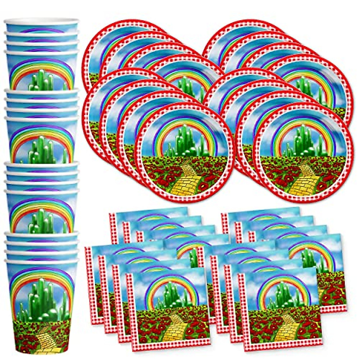 The Wonderful Wizard of Oz Birthday Party Supplies Set Plates Napkins Cups Tableware Kit for 16