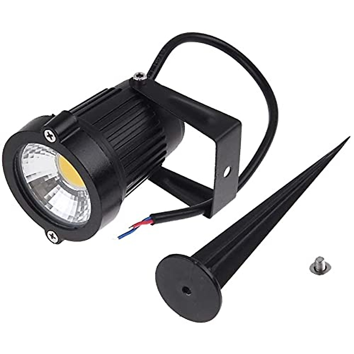 Youngine 12V Outdoor LED Lawn Light Lamps Landscape Spotlight 5W COB Garden Patio Wall Yard Path Decorative Lighting with Spiked Stand, Pack of 2 (Cool White),NO Plug