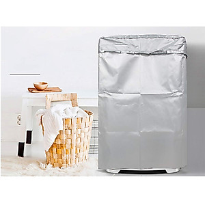 FLR Washing Machine Covers Waterproof Lightweight Solid Top Load Washer Dryer Cover Silver Durable Portable Washing Machine Protective for Large Width 21-23inches Indoor Outdoor Washing Machine