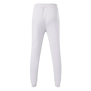 Jogger para Hombre Drawstring Pants for Men Sport Pants for Men Joggers for Men with Pockets Youth Baseball Pants Cotton Men Sweatpants Menswear for Men Deal of The Day Clearance A-White