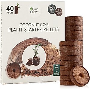 Coco Coir Seed Starter Pellets : 40 Coconut Coir Plugs for Growing Plants – Peat Free Seedling Soil – Seed Starter Kit with Potting Soil Pellets – 40 Starter Plugs – Gardening Supplies from OwnGrown
