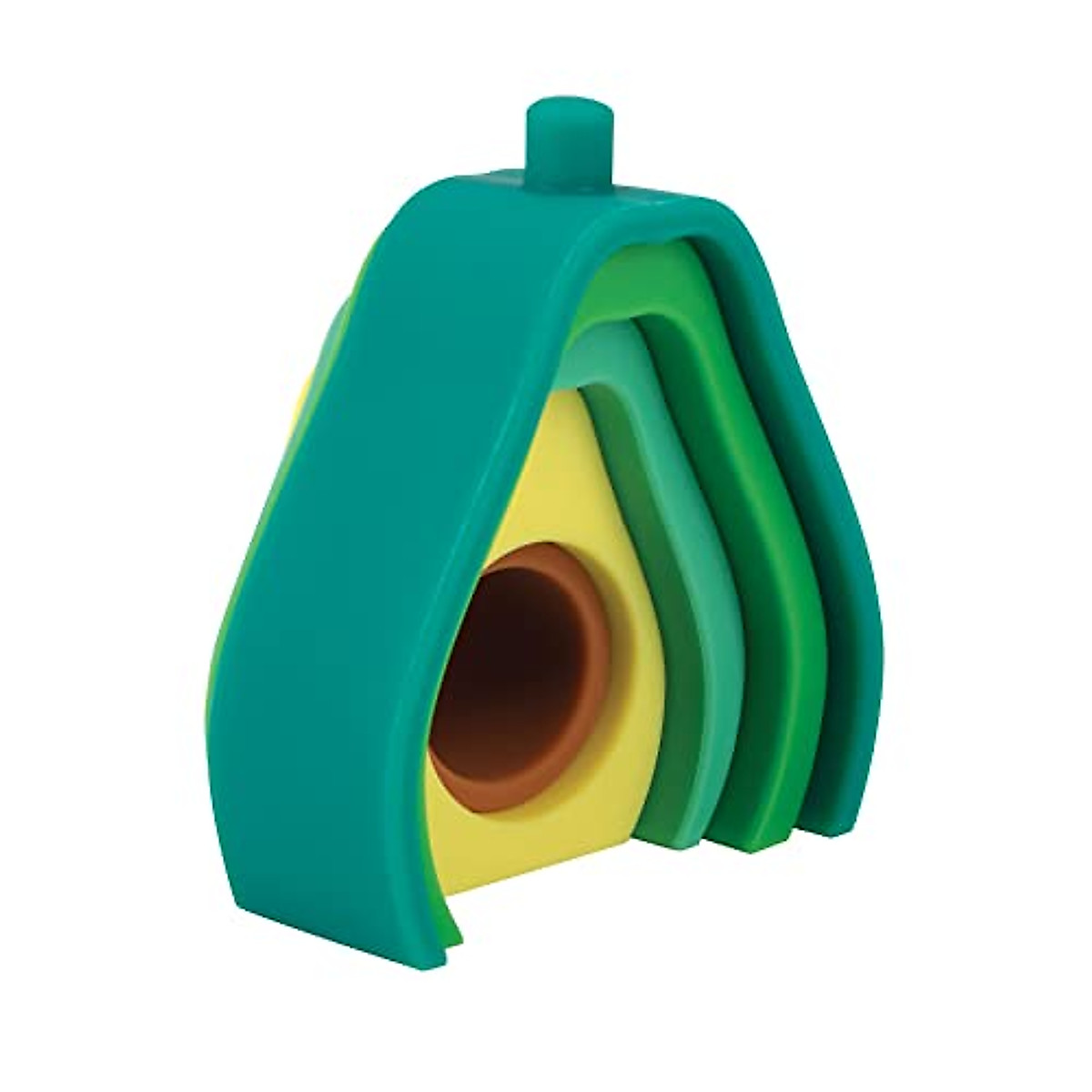 Nuby Soft Silicone Stackable Avocado Interactive Toy for Early Development, Creativity, 12+ Months