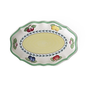 Villeroy & Boch French Garden Fleurence Pickle Dish/Gravy Stand, 9.5 in, White/Multicolored