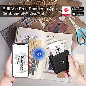 Phomemo Mini Bluetooth Mobile Printer - M02 Pocket Thermal Printer Portable Hand-held Ink-less Printers, Compatible with iOS/Android for Learning, To-do Lists, Journals, Planners, Scrapbooks, Labeling