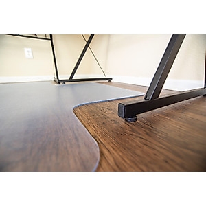 PVC Floor mat for L-Shaped desks (Non-Studded), Transparent