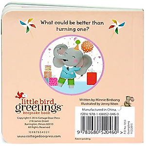 Now You Are One: Little Bird Greetings, Greeting Card Board Book with Personalization Flap, 1st Birthday Gifts for One Year Olds