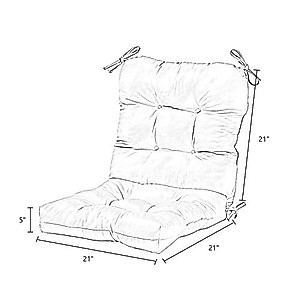 Greendale Home Fashions Outdoor Seat/Back Chair Cushion, 1 Count (Pack of 1), Cement