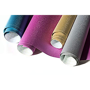 Cricut Shimmer Vinyl Sheets, 12” x 24” (3), Adhesive Decal Roll - Cotton Candy Sampler - Pink, Silver, Light Blue