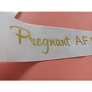 Mommy to Be Sash for Baby Shower, Pregnant AF Sash for New Baby Mama, Baby Gender Reveal Pregnancy Announcement Decorations, Newborn Party Gift Ideas for Sex Reveal Supplies, Future Mummy Gift