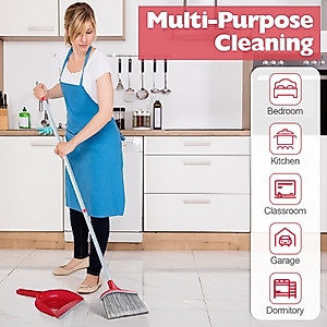 3 Pcs Broom and Dustpan Set 54 Inch Indoor Broom with Dust Pan Combo Set for Home Angle Broom and Dust Pan Kitchen Broom for Floor Cleaning