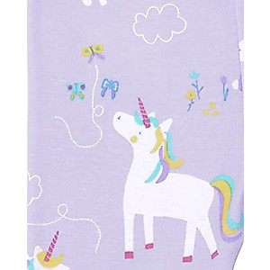 The Children's Place 2 Pack Baby Toddler Girls Snug Fit Cotton Mixed 2 Piece Pajama Sets, Unicorn Dino 2-Pack, 4T