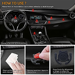 HOMEFOX Multi-Surface Holder Car Mount 3 Pack Compatible for Popsocket Holder Grips Hand-Free Device Support Accessories Home Office Desk Wall Mount Cute Cat with Strong Adhesive Sticky Gel Pad, Black