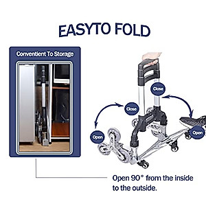 Stair Climbing Hand Truck Heavy-Duty Shopping Cart，Heavy-Duty Hand Truck Portable Folding Cart for Moving with Universal Wheels and with Removable Waterproof Canvas Bag.