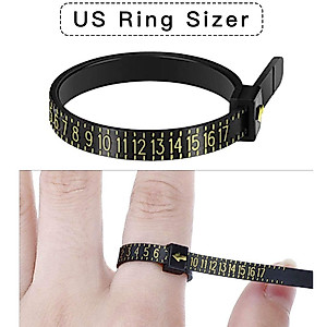 Ring Sizer Measuring Set Reusable Finger Size Gauge Measure Tool Jewelry Sizing Tools 1-17 USA Rings Size